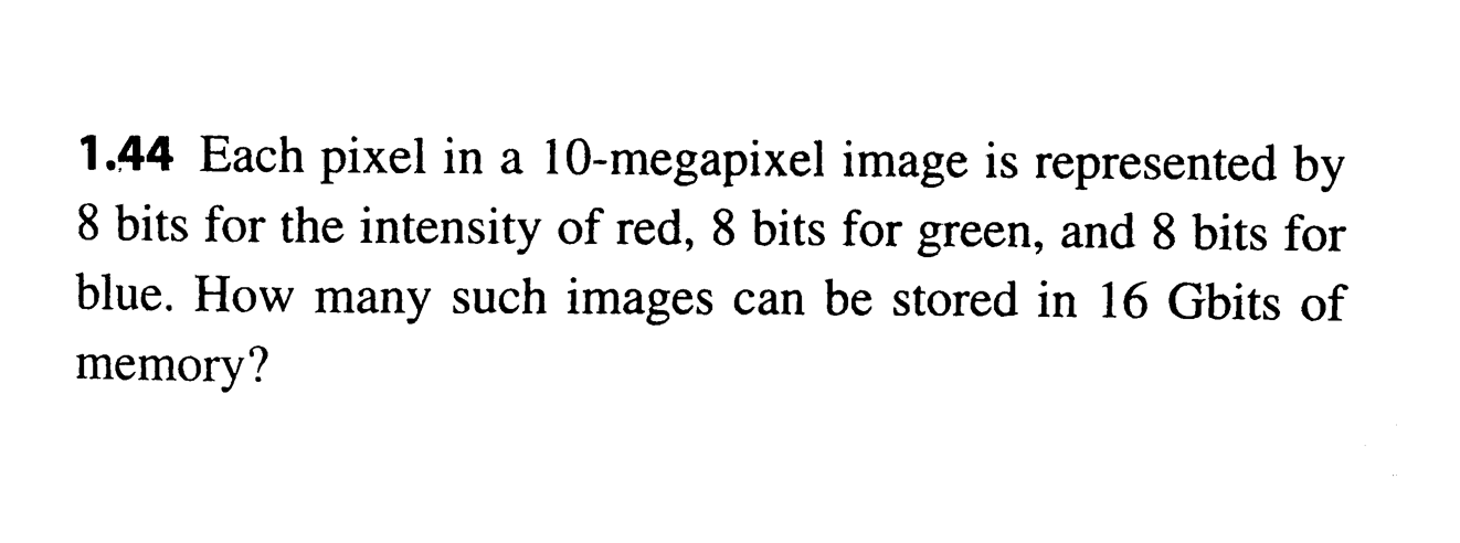 Solved 1.44 Each pixel in a 10-megapixel image is | Chegg.com