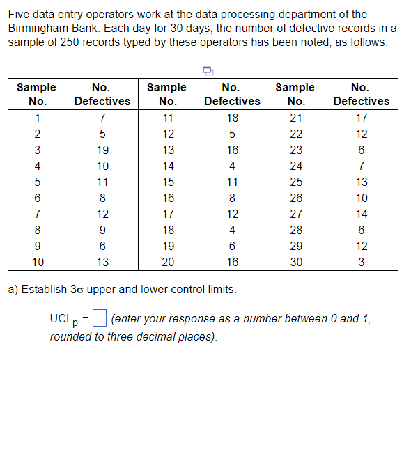 Solved Five data entry operators work at the data processing | Chegg.com