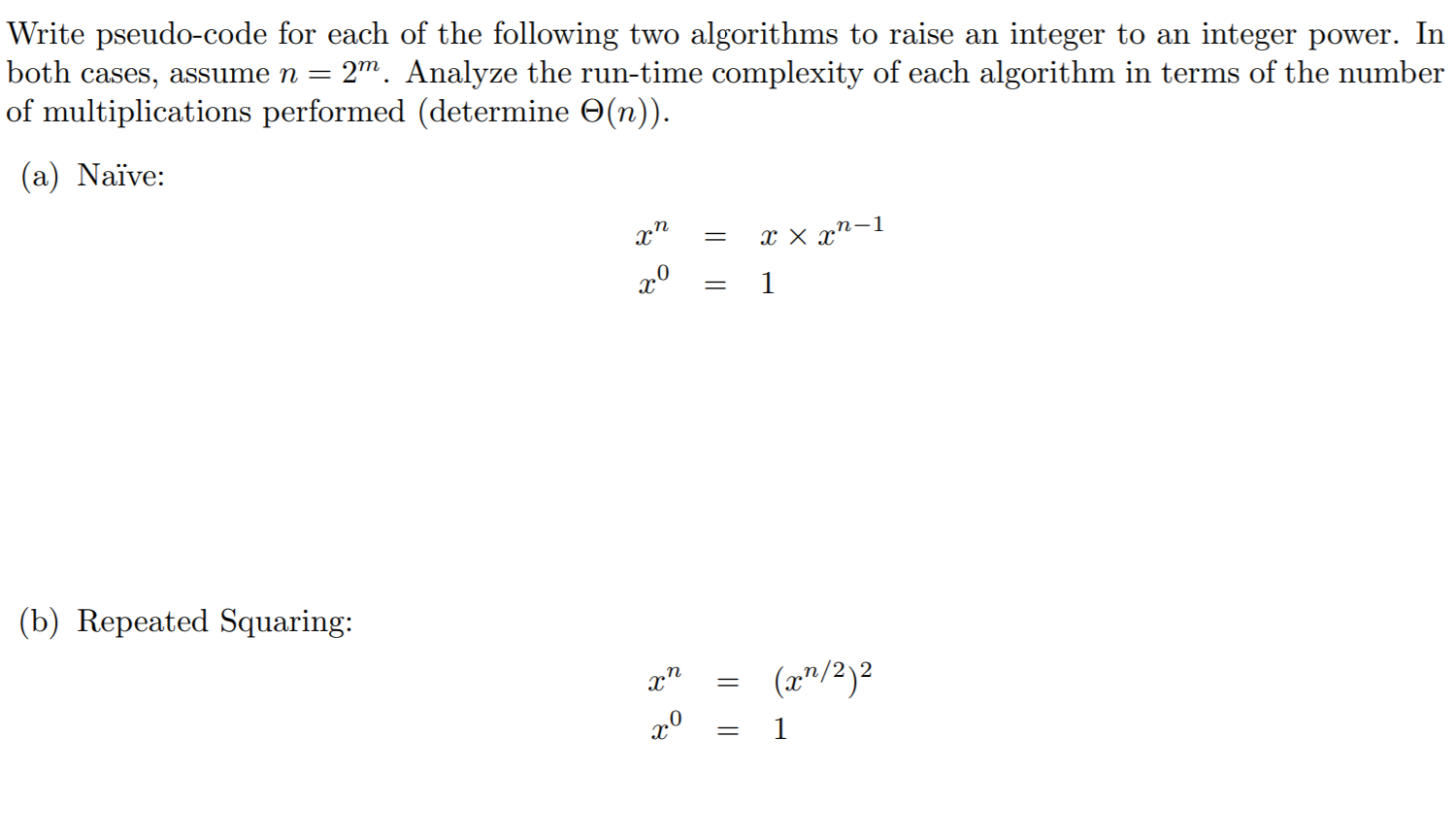 Solved Algorithms Write Pseudo Code Using Introduction To