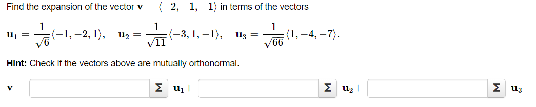 Solved Find the expansion of the vector v= 1,2,2 in terms | Chegg.com