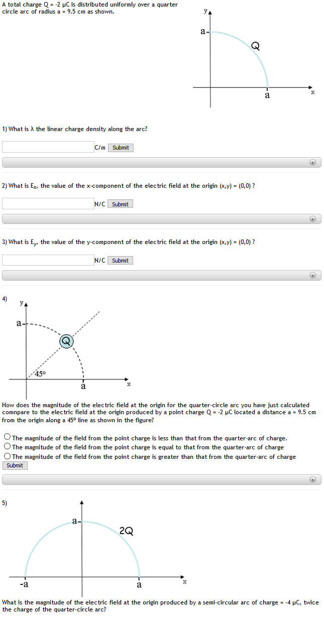 Solved A total charge Q = -2 C is distributed uniformly over | Chegg.com
