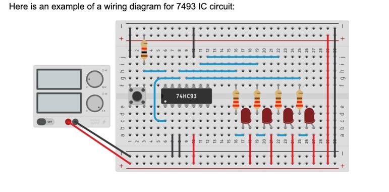 Solved Here is an example of a wiring diagram for 7493 IC | Chegg.com