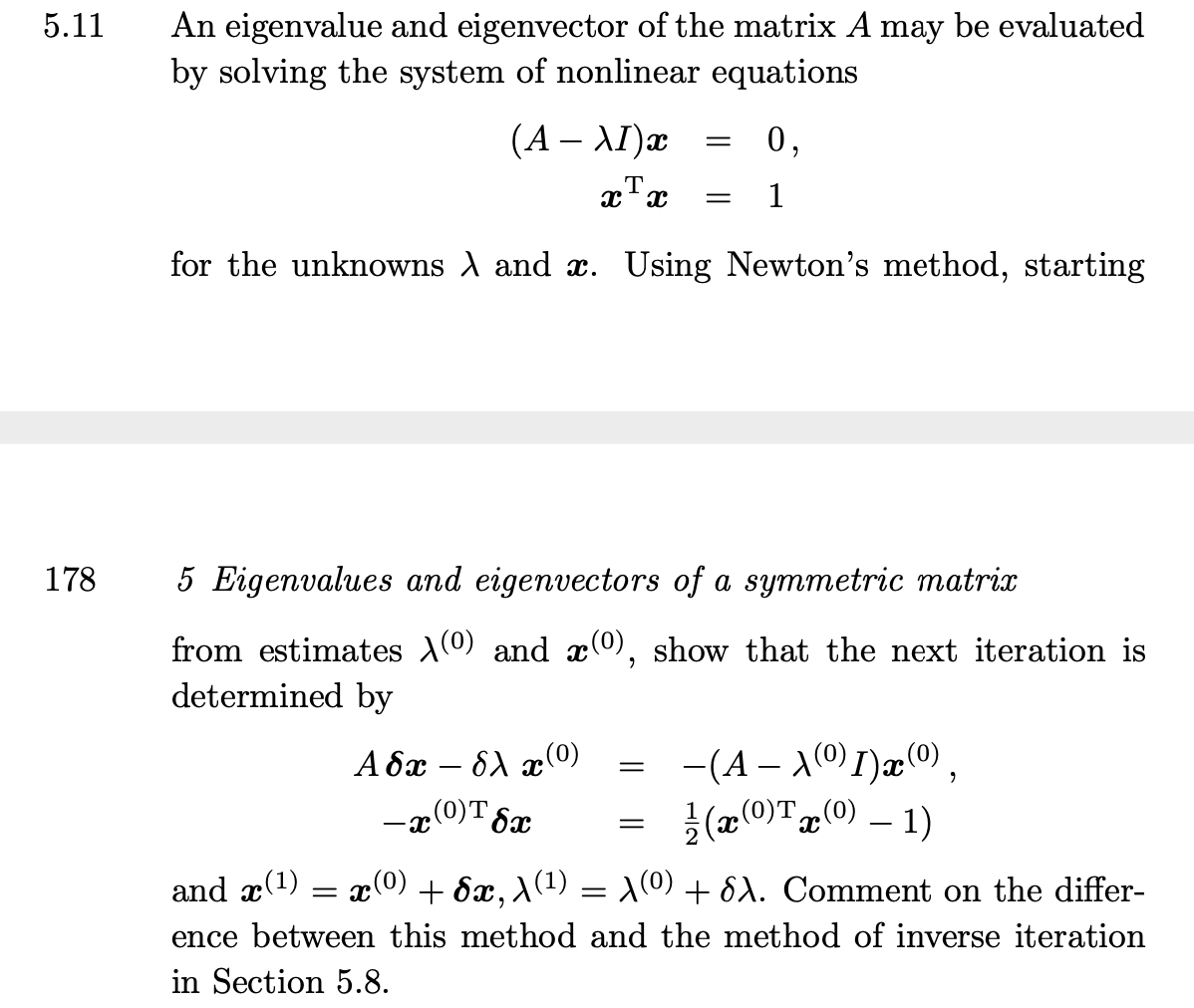 5.11 An eigenvalue and eigenvector of the matrix A | Chegg.com