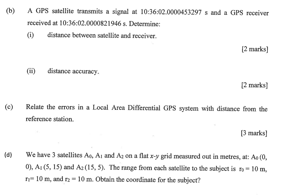 Solved (b) A GPS satellite transmits a signal at | Chegg.com