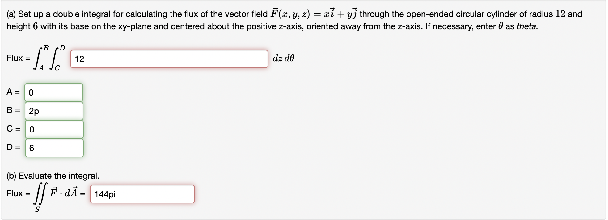 Solved (a) ﻿Set up a double integral for calculating the | Chegg.com