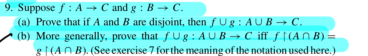 Solved 9. Suppose f : A + C and g: B → C. (a) Prove that if | Chegg.com