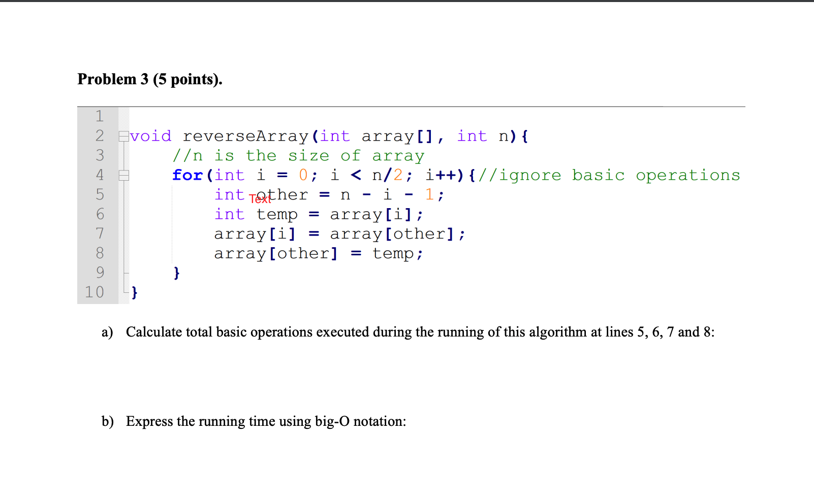 Solved Problem 3 (5 points). a) Calculate total basic | Chegg.com