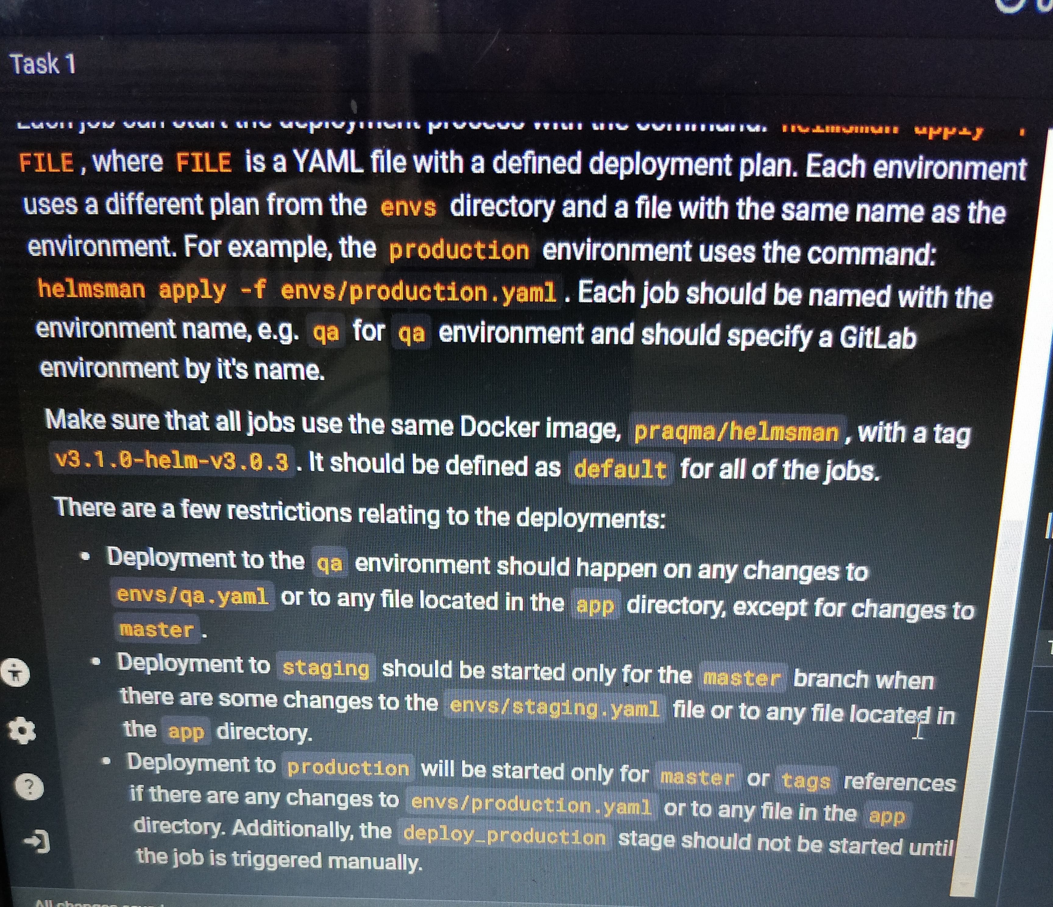 GitlabCI - helm based deployment Note: This task | Chegg.com