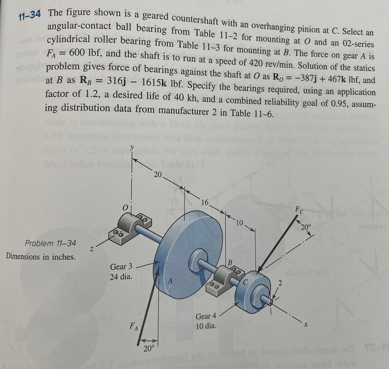 11-34 The figure shown is a geared countershaft with | Chegg.com