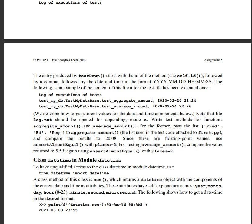 Solved COMP 651 Data Analytics Techniques Assignment 5 6 | Chegg.com