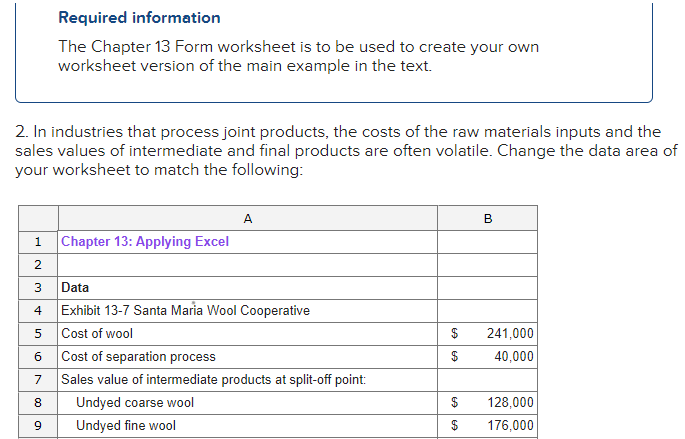 Solved Required information The Chapter 13 Form worksheet is | Chegg.com