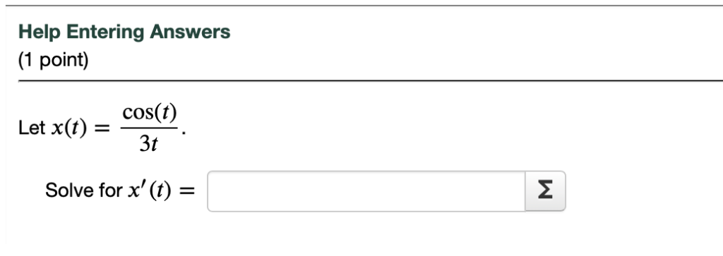 Solved Hw09-2.4-Trig-Derivatives: Problem 1 Problem Value: 1 | Chegg.com