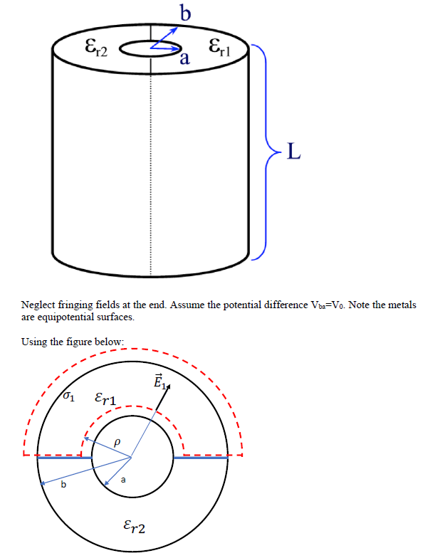 Solved Given two metal concentric metal cylinders | Chegg.com