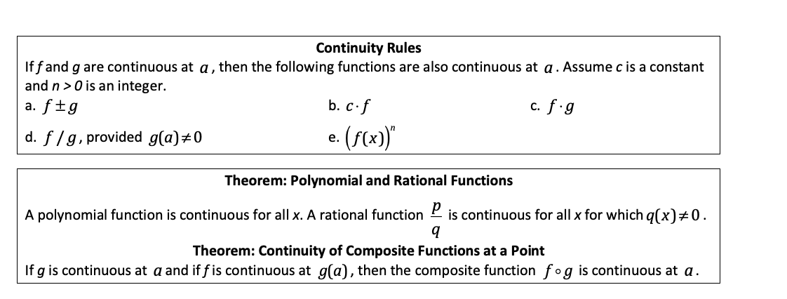 Solved Problem 9. Use the continuity rules and theorems on | Chegg.com