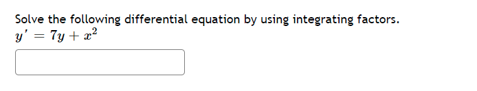 Solved Solve the following differential equation by using | Chegg.com