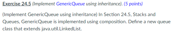 Solved JAVA PROGRAMMING: GenericQueue.java public class | Chegg.com Solved JAVA PROGRAMMING: GenericQueue.java public class | Chegg.com