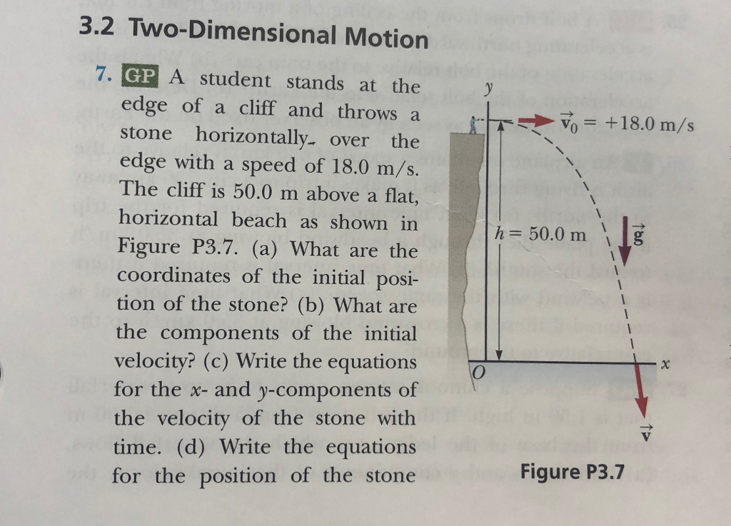 Solved 3.2 Two-Dimensional Motion 7. GP A student stands at | Chegg.com