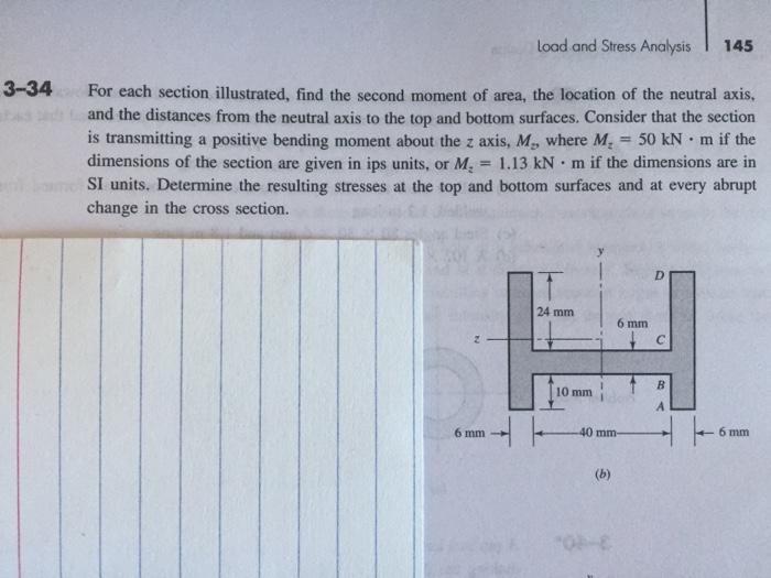 Solved Load and Stress Analysis 145 3-34 For each section | Chegg.com
