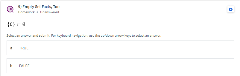Solved 10) Empty Set Facts, Also Homework. Unanswered Ø = | Chegg.com