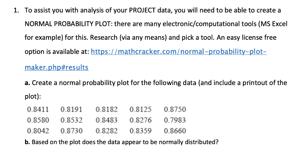 Solved its applied engineering data analysis course this | Chegg.com