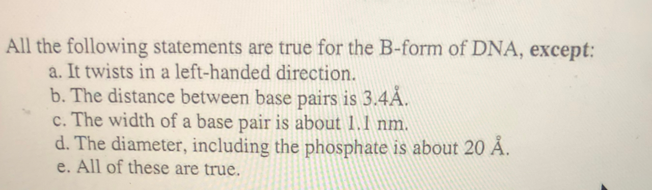 Solved All the following statements are true for the B-form | Chegg.com