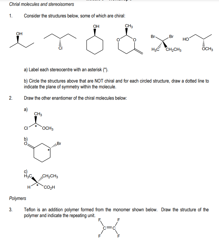 Solved 1. Consider the structures below, some of which are | Chegg.com