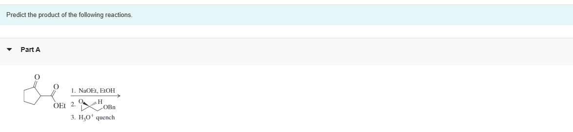 Solved Predict the product of the following reactions. Part | Chegg.com