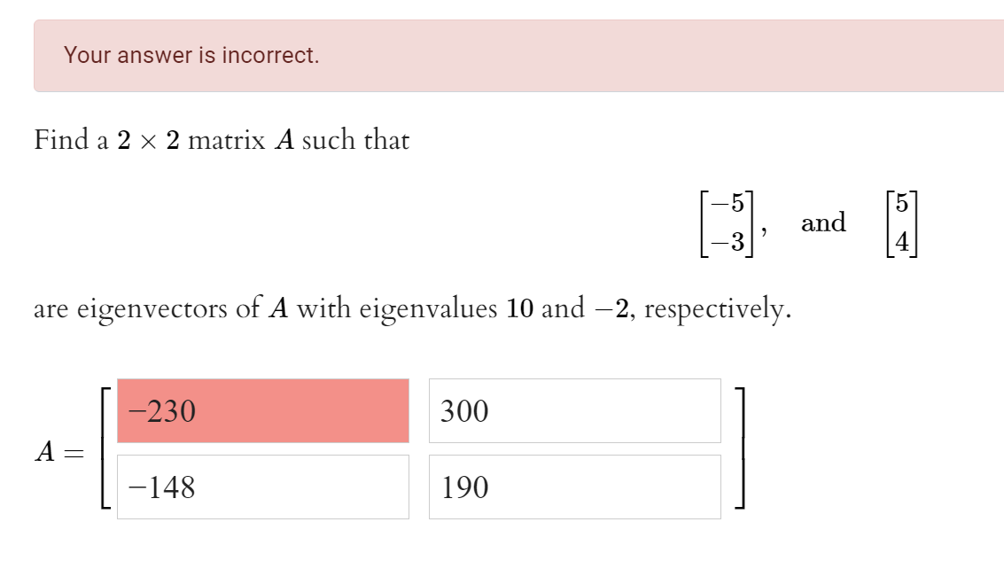 Solved Suppose That A 2×2 Matrix A Has An Eigenvalue 3 With 8930