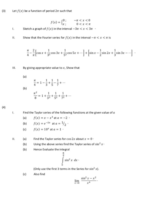 Solved Let F X Be A Function Of Period 2 Pi Such That F X
