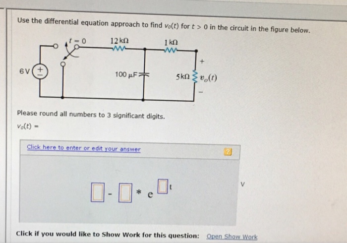 Solved Use the differential equation approach to find Vo( t | Chegg.com