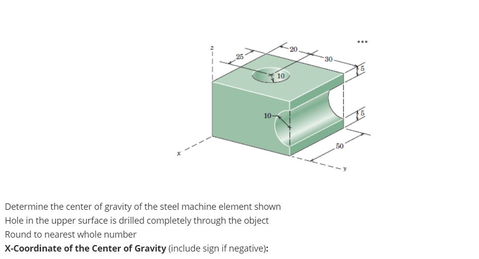 Solved Determine the center of gravity of the steel machine | Chegg.com