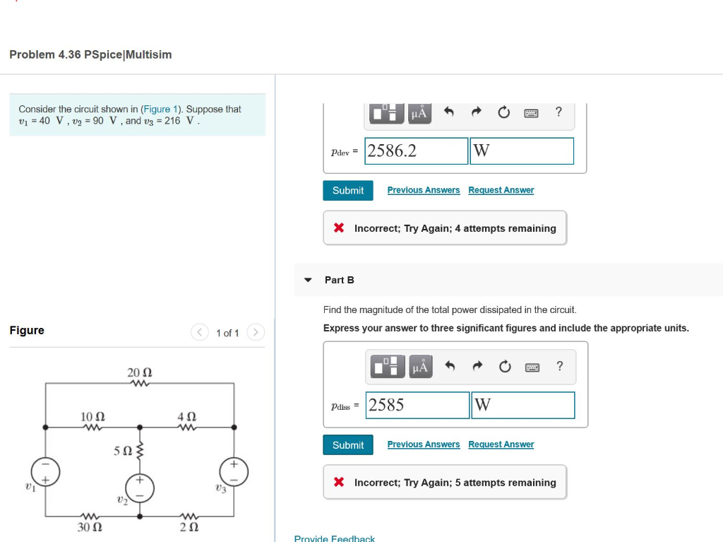 Solved Problem 4.36 PSpice Multisim Consider the circuit | Chegg.com