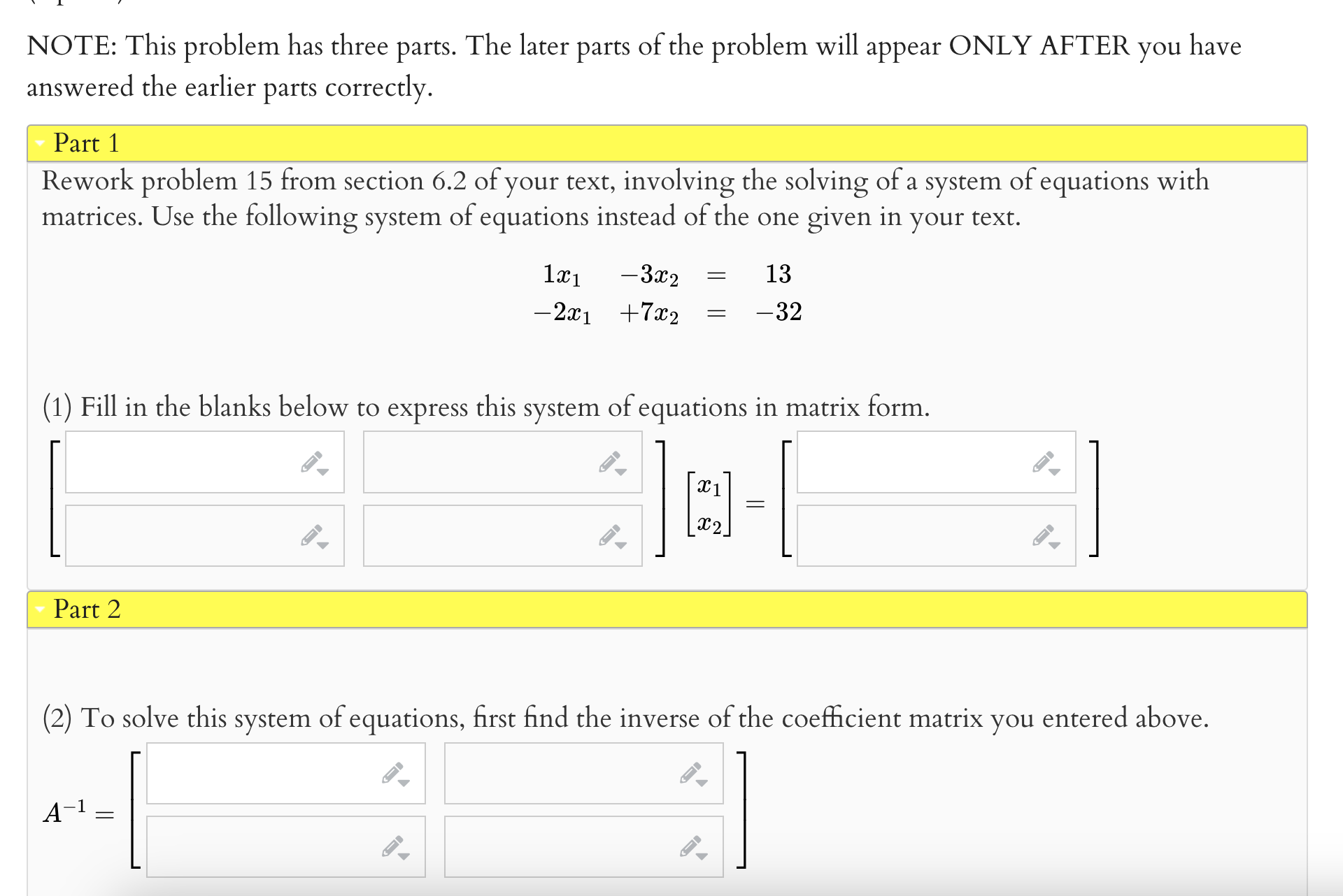 Solved NOTE: This problem has three parts. The later parts | Chegg.com