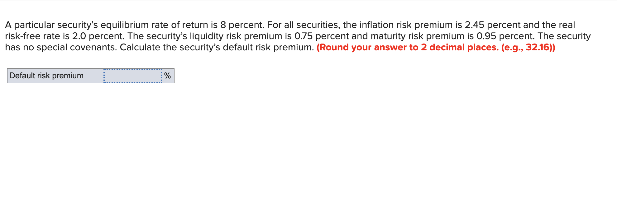 Solved A particular security's equilibrium rate of return is | Chegg.com