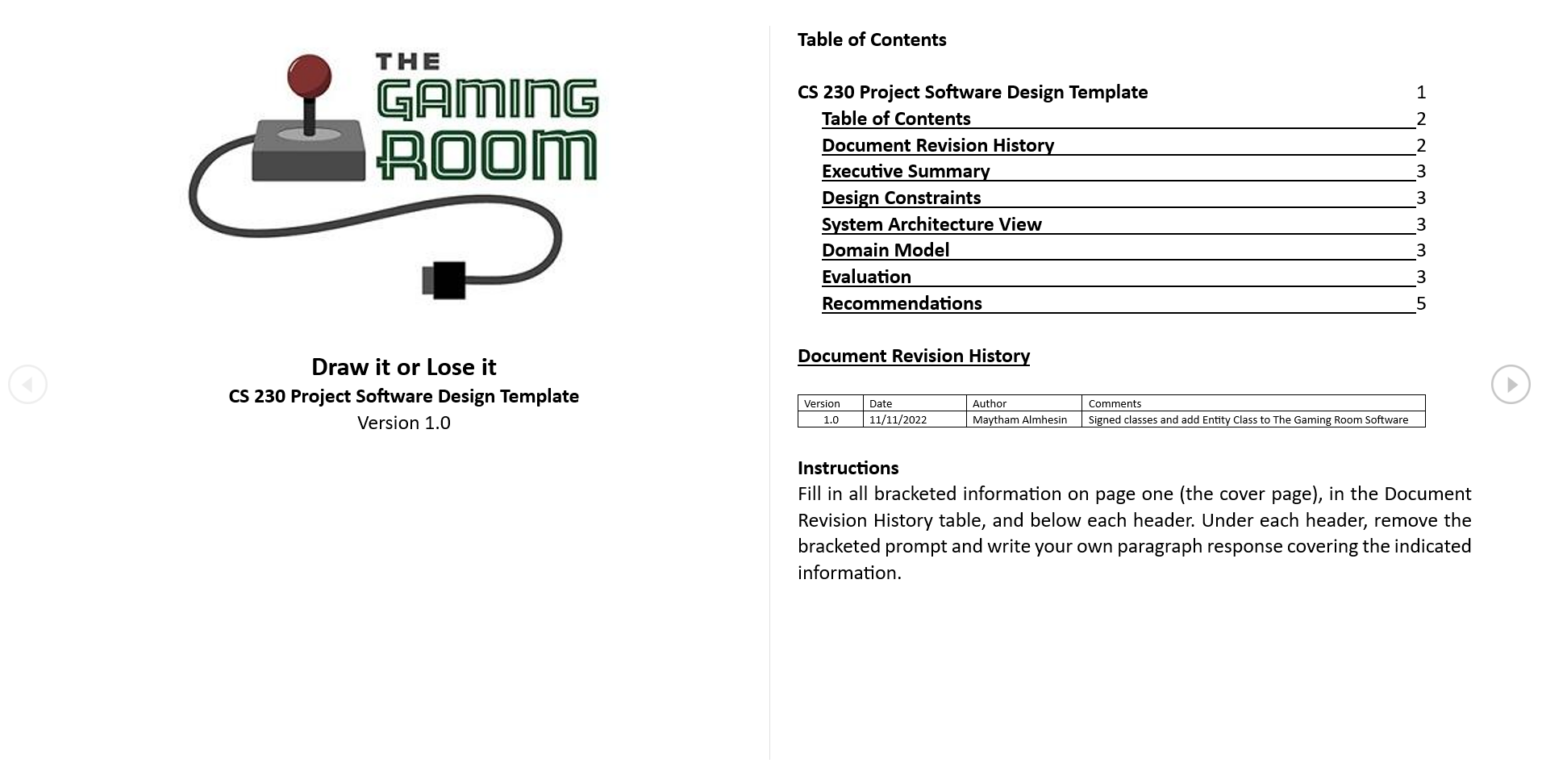 Solved Document Revision History Instructions Fill in all | Chegg.com