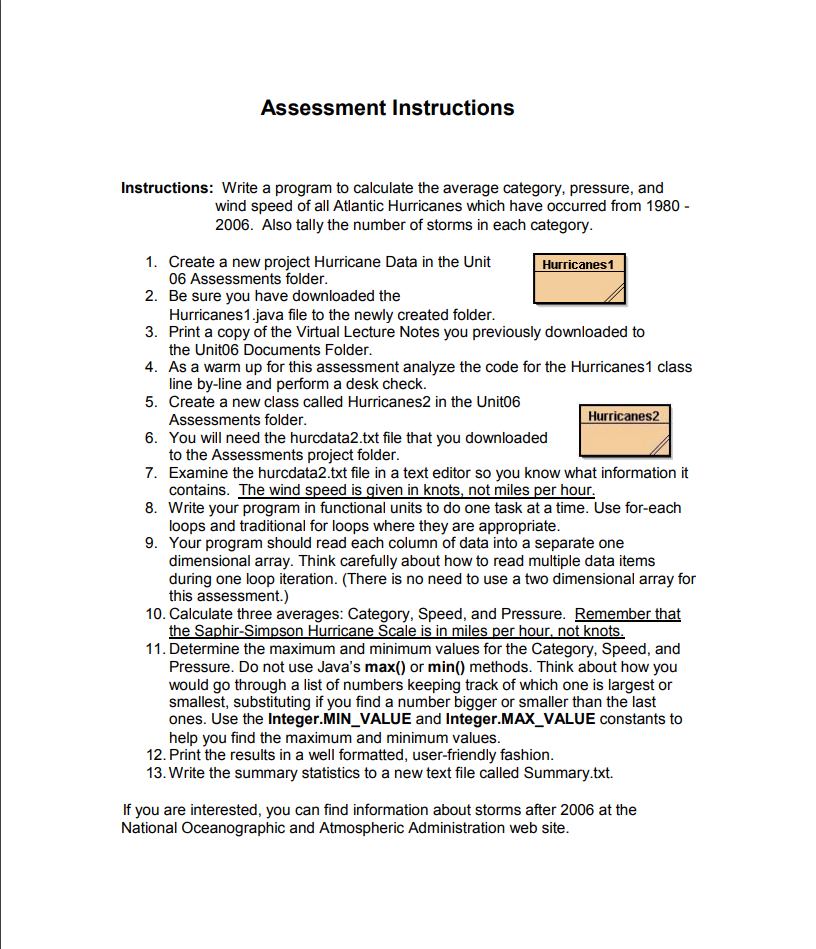 Assessment Instructions Instructions: Write a program | Chegg.com