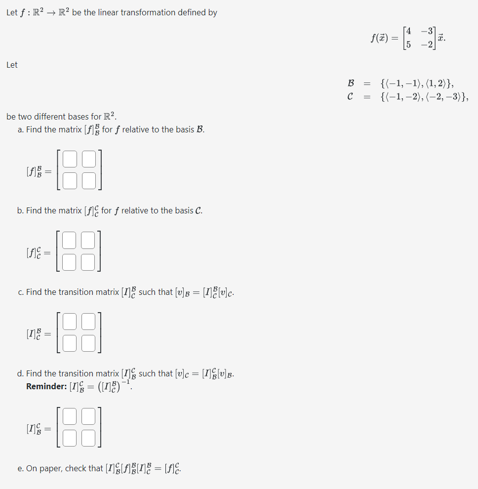 Solved Let f:R2→R2 be the linear transformation defined by | Chegg.com