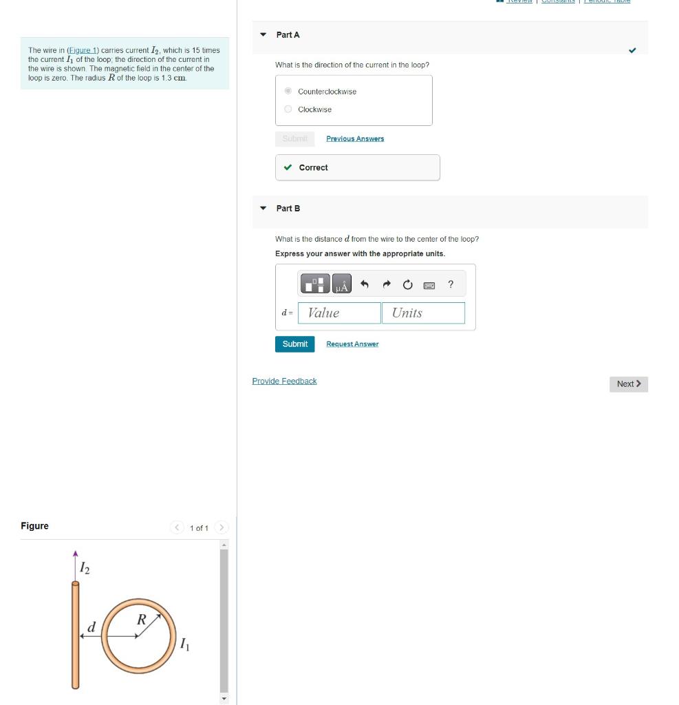 Solved The wire in (Eggure 1) carries current I2, which is | Chegg.com
