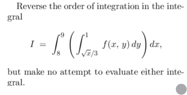 Solved Reverse the order of integration in the integral | Chegg.com