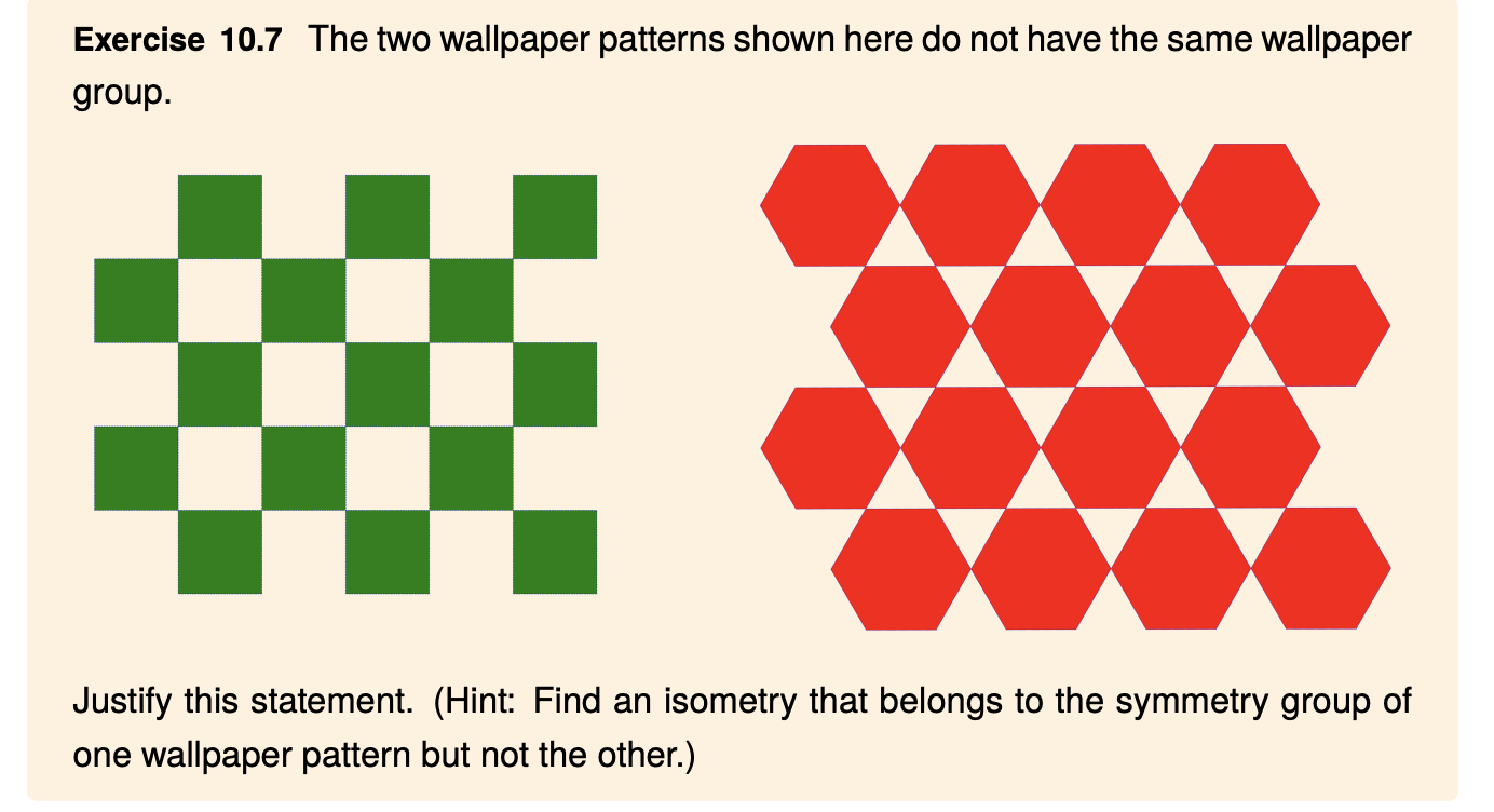 Solved Exercise 10.7 The two wallpaper patterns shown here | Chegg.com