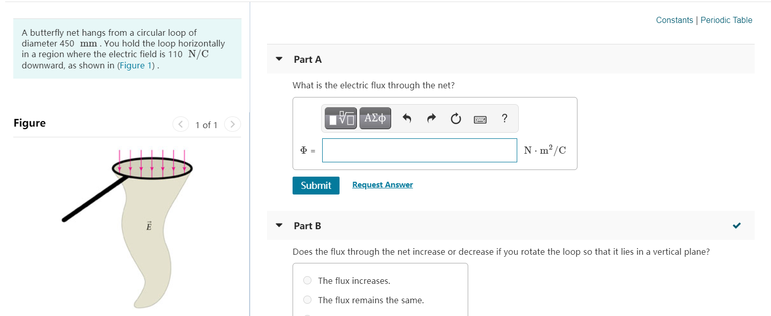Solved Constants Periodic Table A butterfly net hangs from a | Chegg.com