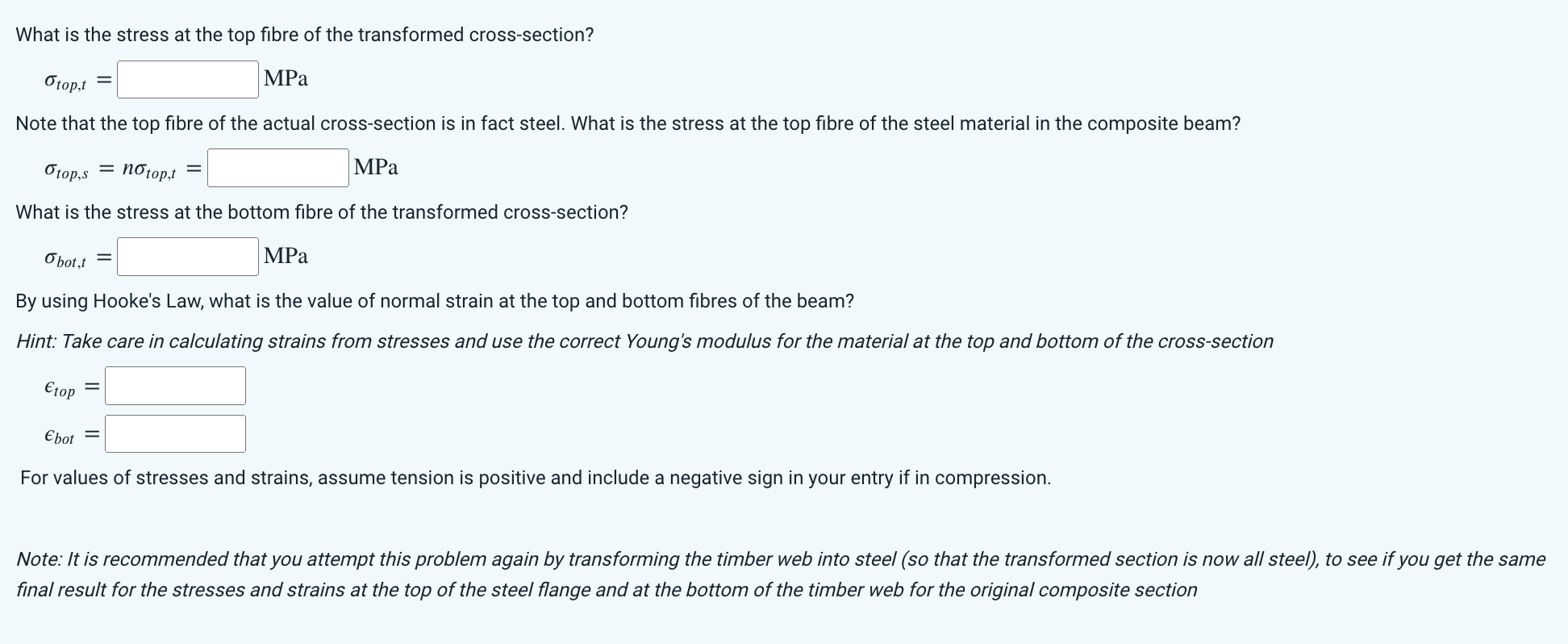 Solved Weekly Online Assignment - Week 6 - Composite Beam | Chegg.com