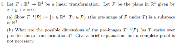 Solved 4. Let T: R3 + R3 be the linear transformation given | Chegg.com