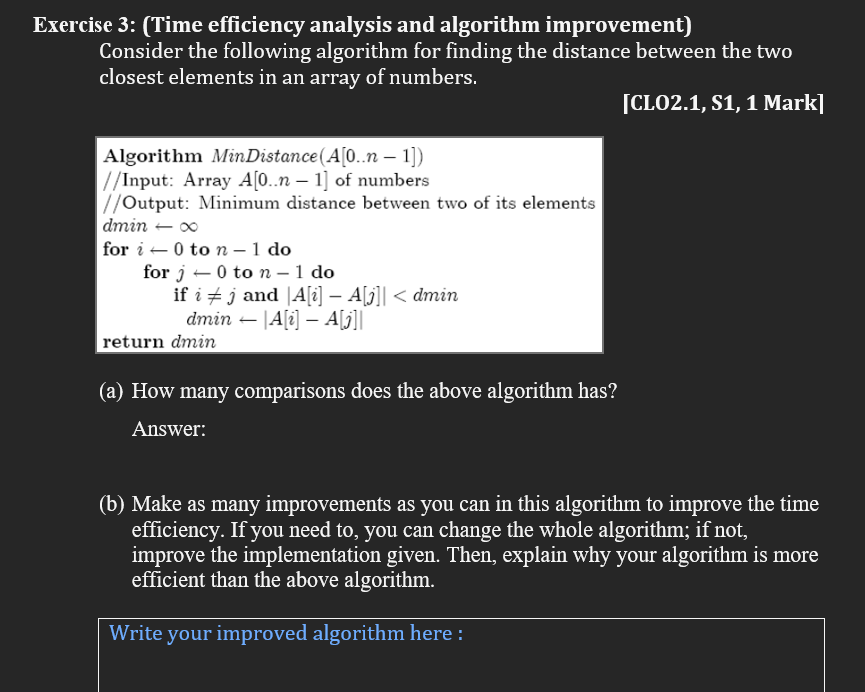 Solved Cise 3 Time Efficiency Analysis And Algorithm