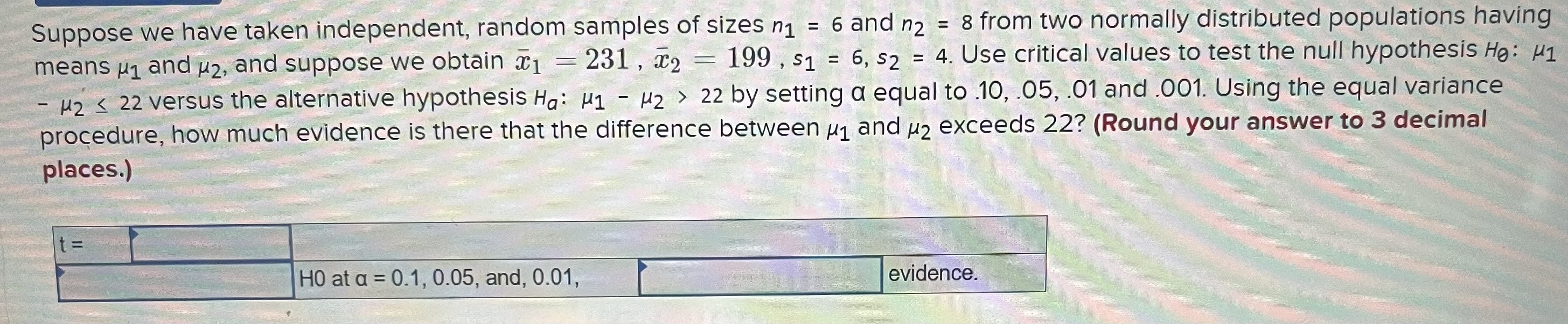 Solved Suppose we have taken independent, random samples of | Chegg.com