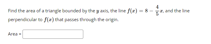 Solved Find the area of a triangle bounded by the y axis, | Chegg.com
