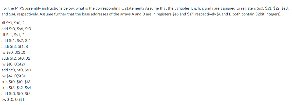 Solved For the MIPS assembly instructions below, what is the | Chegg.com