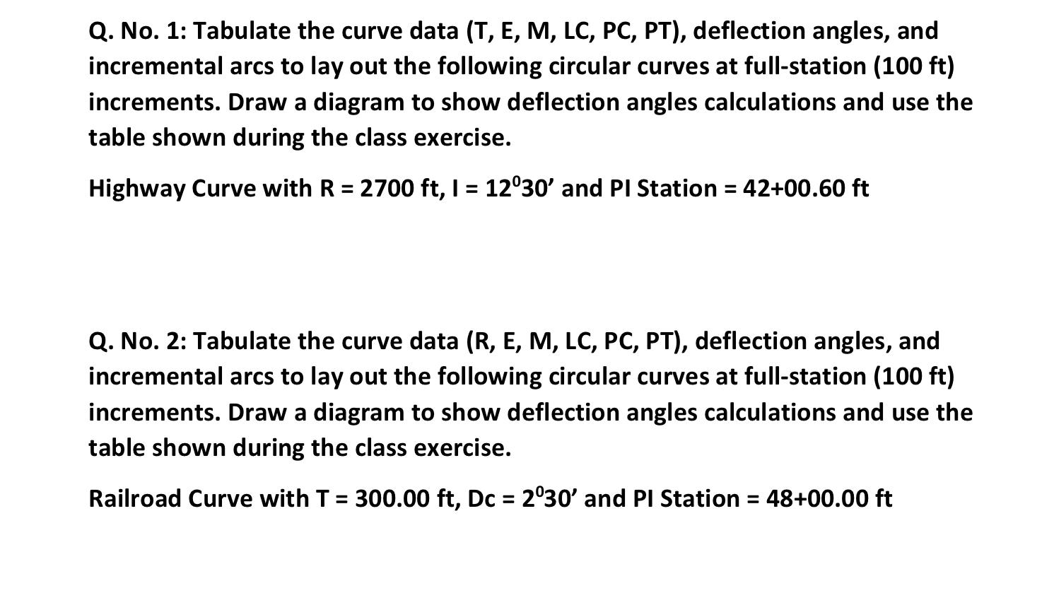 Solved Q. No. 1: Tabulate the curve data (T, E, M, LC, PC, | Chegg.com