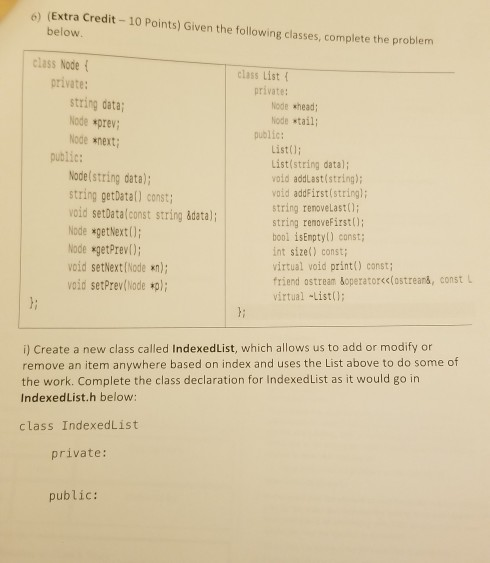 Solved 6) (Extra Credit- 10 Points) Given the following | Chegg.com