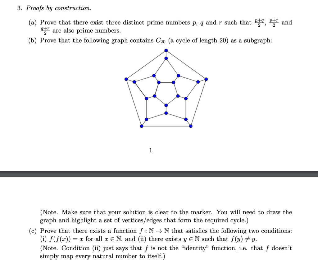 Solved 3. Proofs by construction. (a) Prove that there exist | Chegg.com